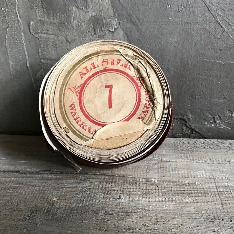 Antique Silk Taffeta Ribbon Trim Chestnut Brown Coronation | Etsy