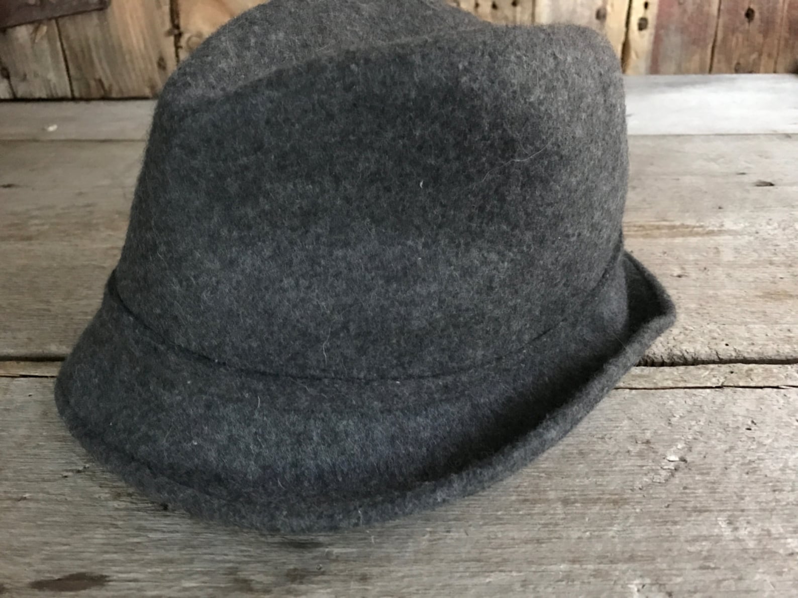 Ladies Gray Felt Fedora Made in Italy Wool Laine Flowers | Etsy