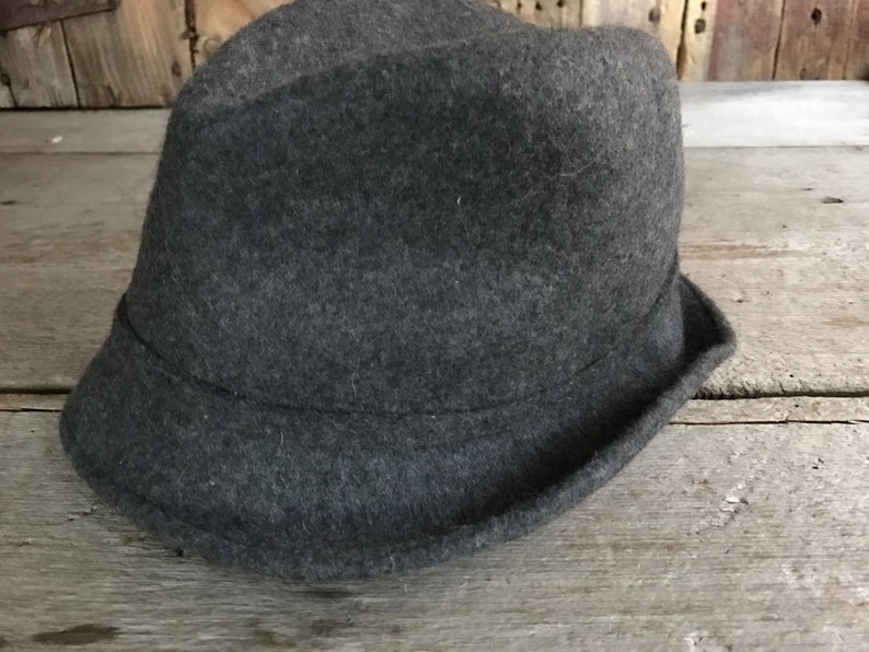 Ladies Gray Felt Fedora, Made in Italy, Wool, Laine, Flowers, Flapper ...