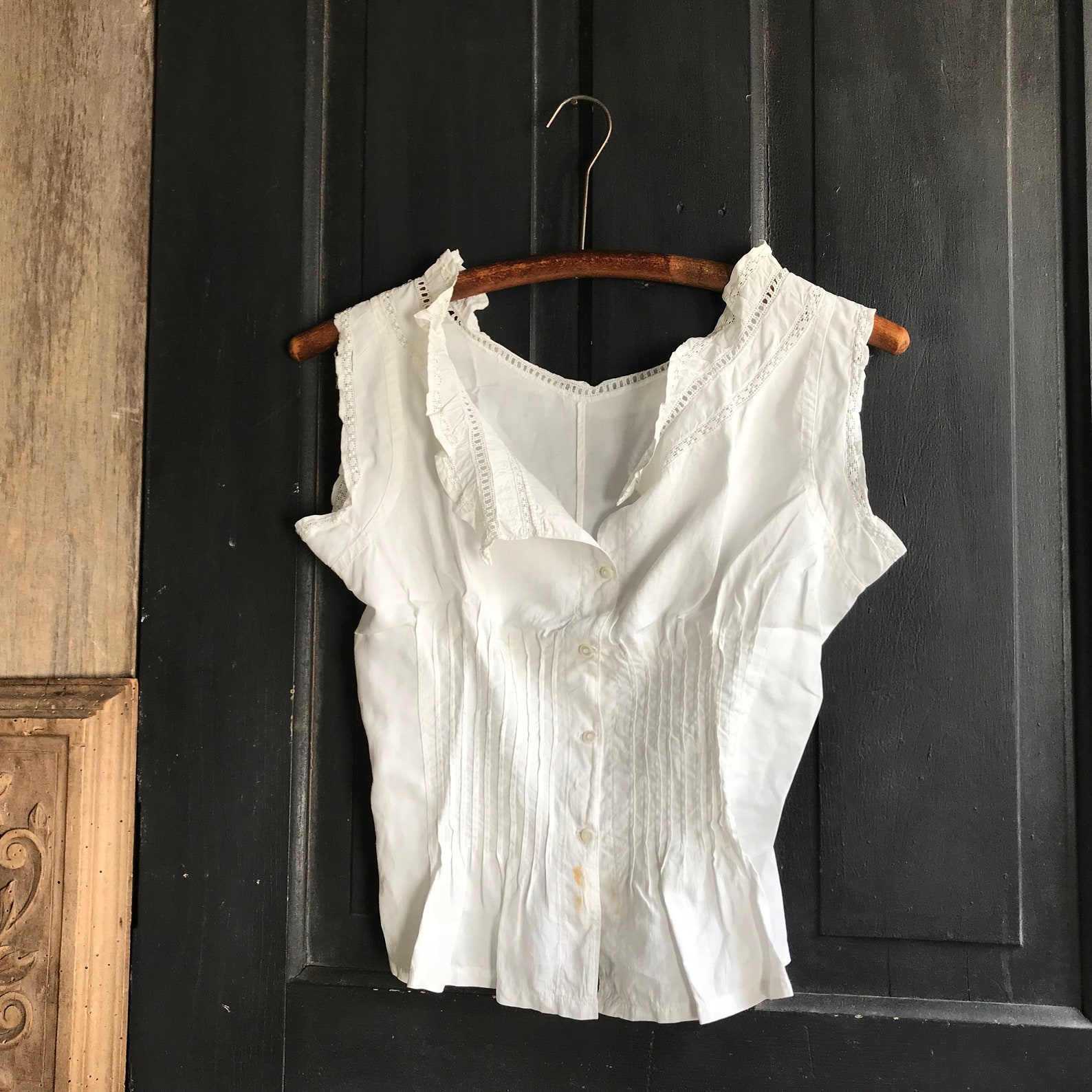 French Lace Cache Corset, Camisole, Wasp Waist, White Embroidered ...