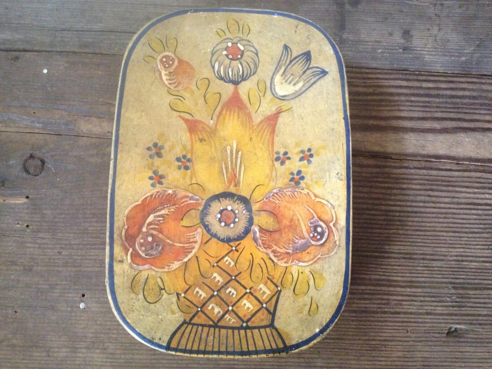 Pennsylvania Dutch Folk Art Handpainted Floral Tulips Bouquet - Etsy