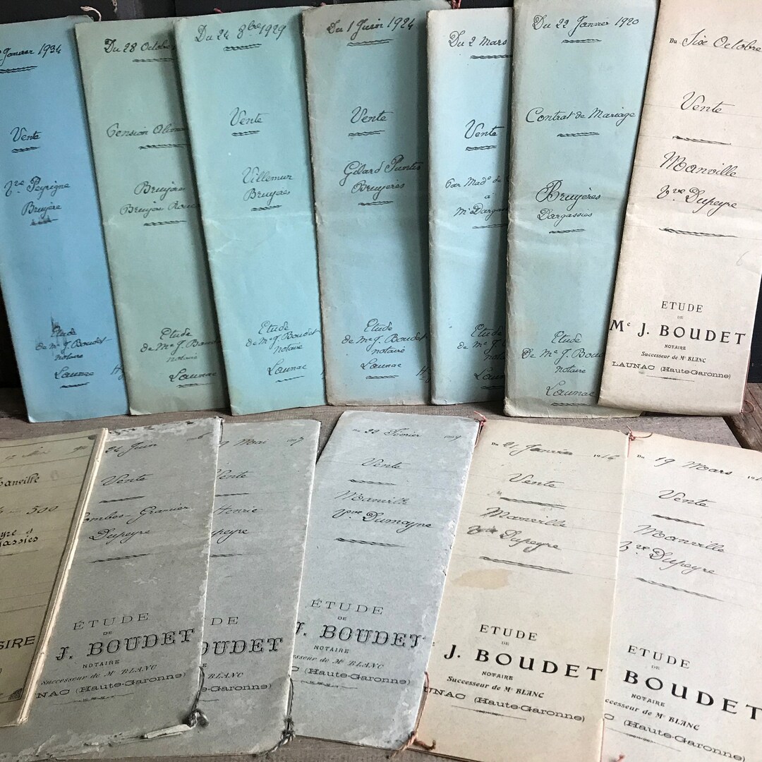 French Legal Manuscript Bundle, Unbound Frothy Parchment Paper, Time ...