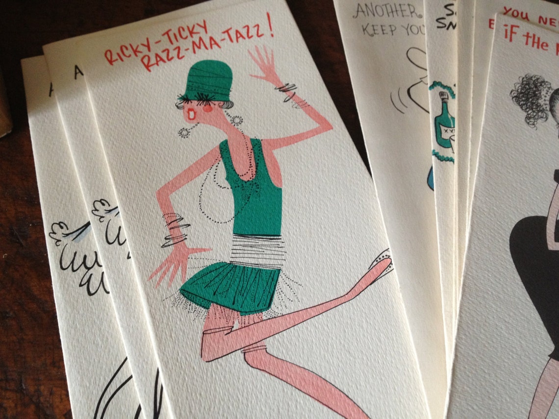 1960s Greeting Cards Box Set Mid Century Cartoon Humor Cards - Etsy