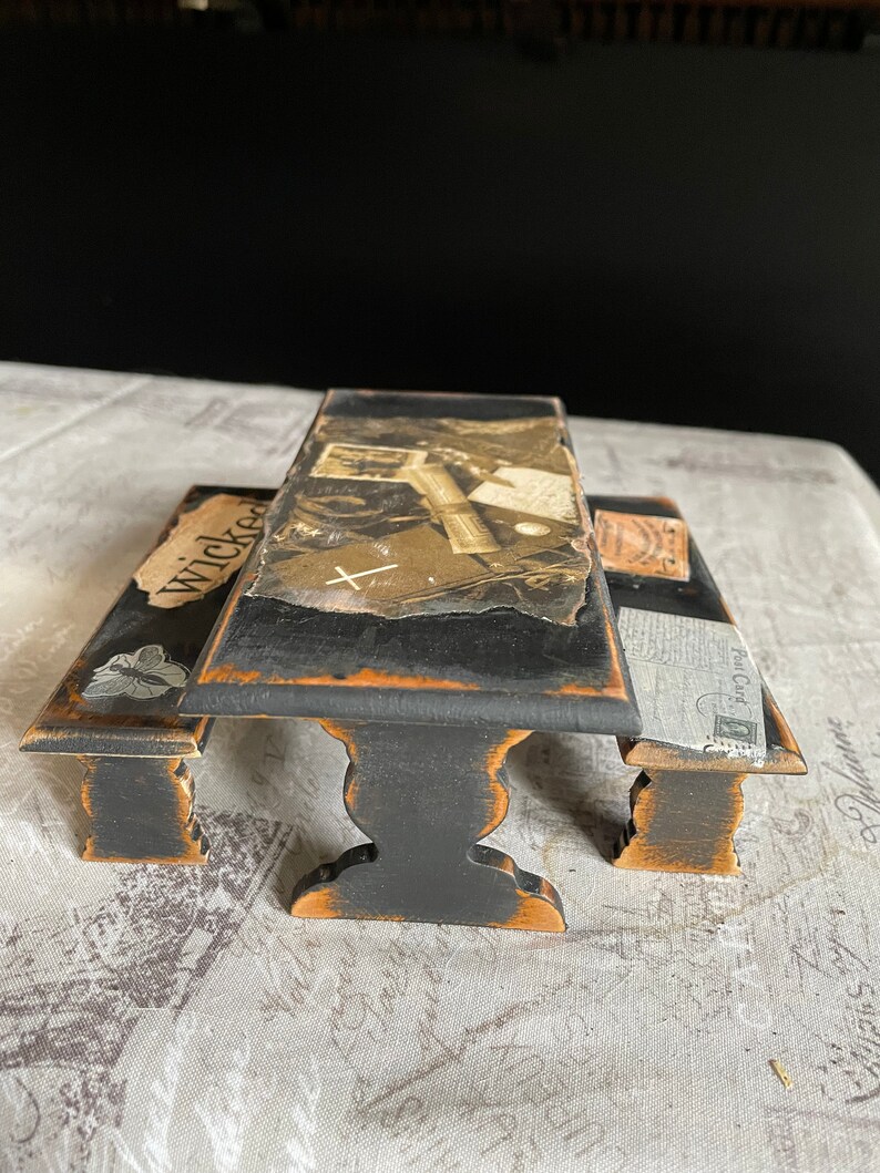 Miniature Haunted House Furniture,table and Two Benches, Vampire Hunter ...