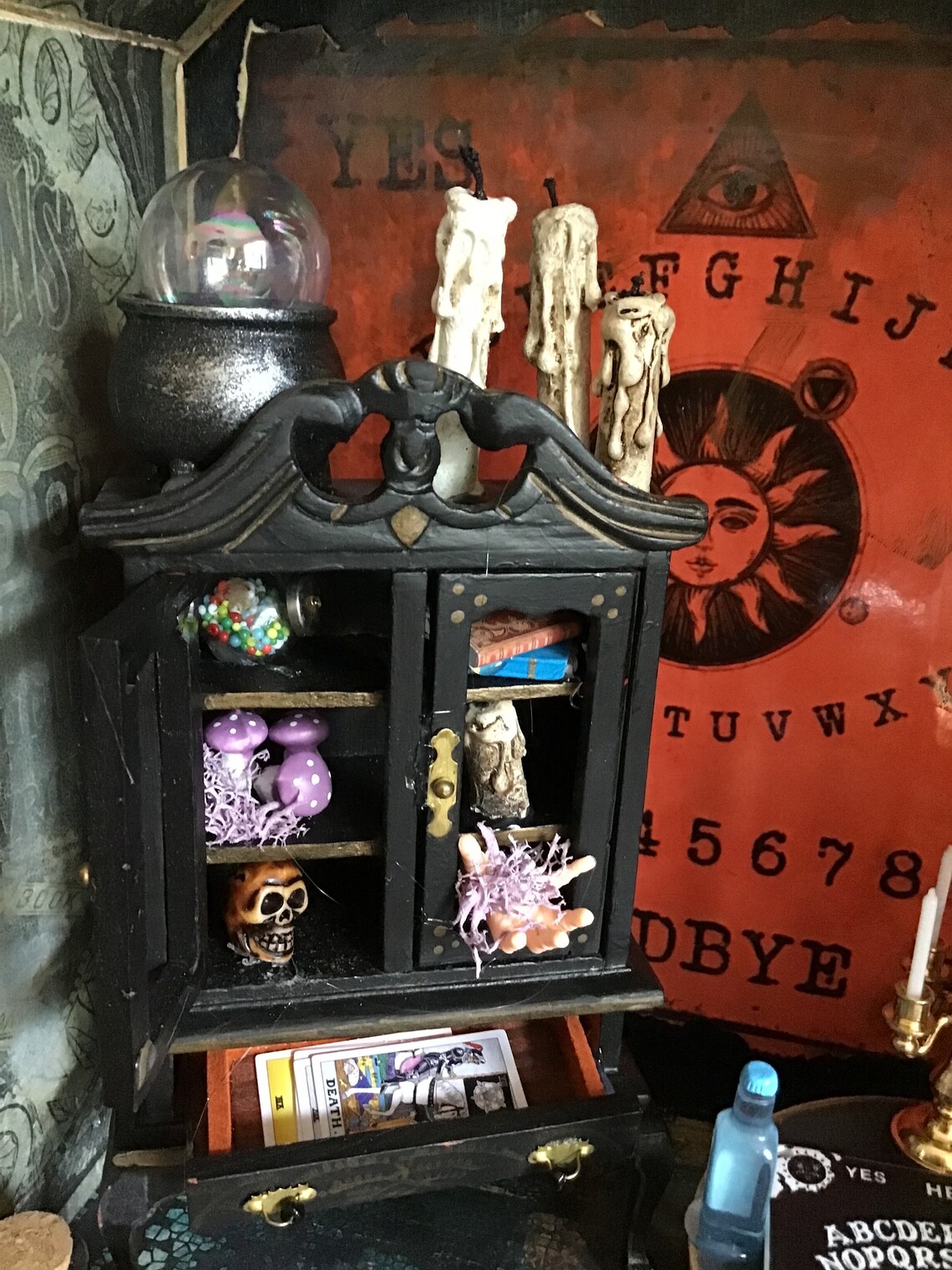 Witchy Shadowbox , Potions, Spell Books, Candles, Ouija Board, Tarot ...