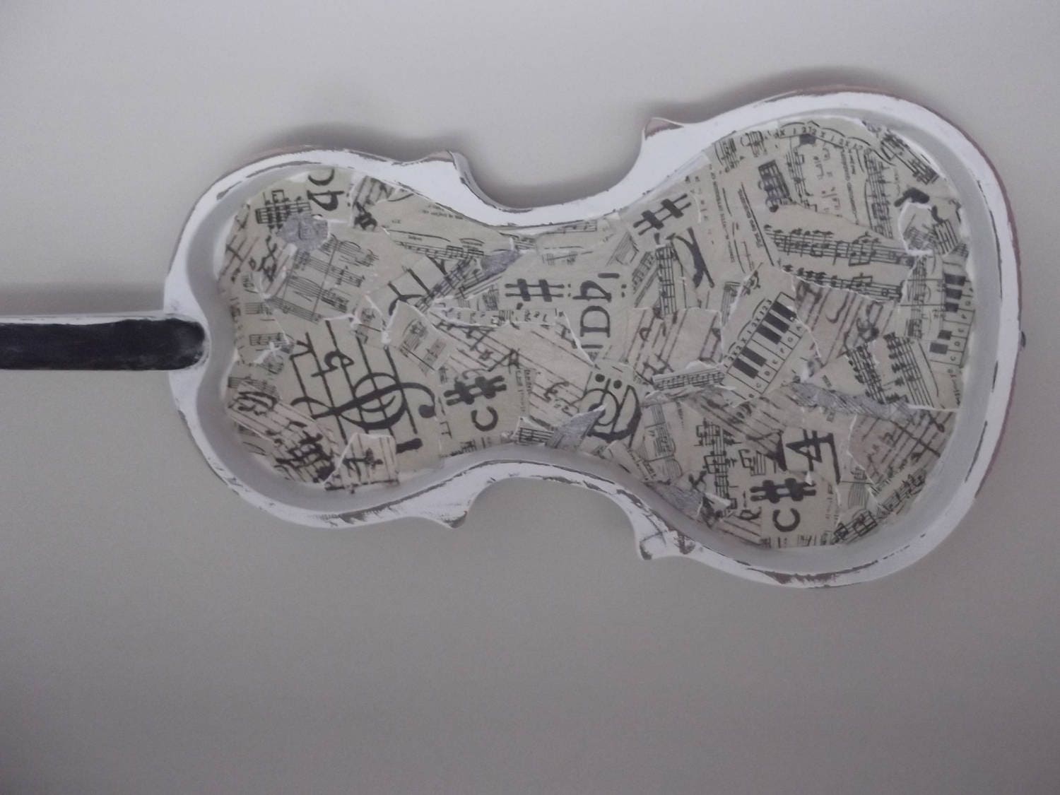 Vintage Violin Shelf Shadow Box. Distressed Violin Shelf, Music Paper ...