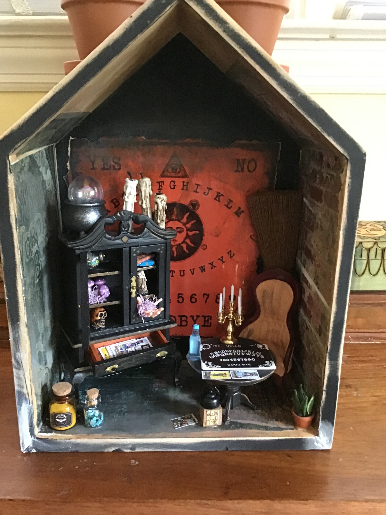 Witchy Shadowbox , Potions, Spell Books, Candles, Ouija Board, Tarot ...
