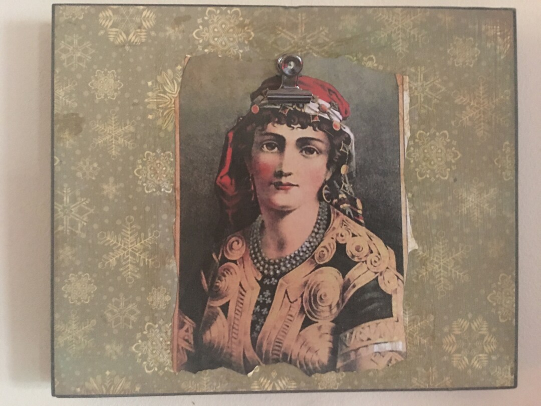 A Photo Clip Board With a Beautiful Gypsy Woman, Vintage Style Paper ...
