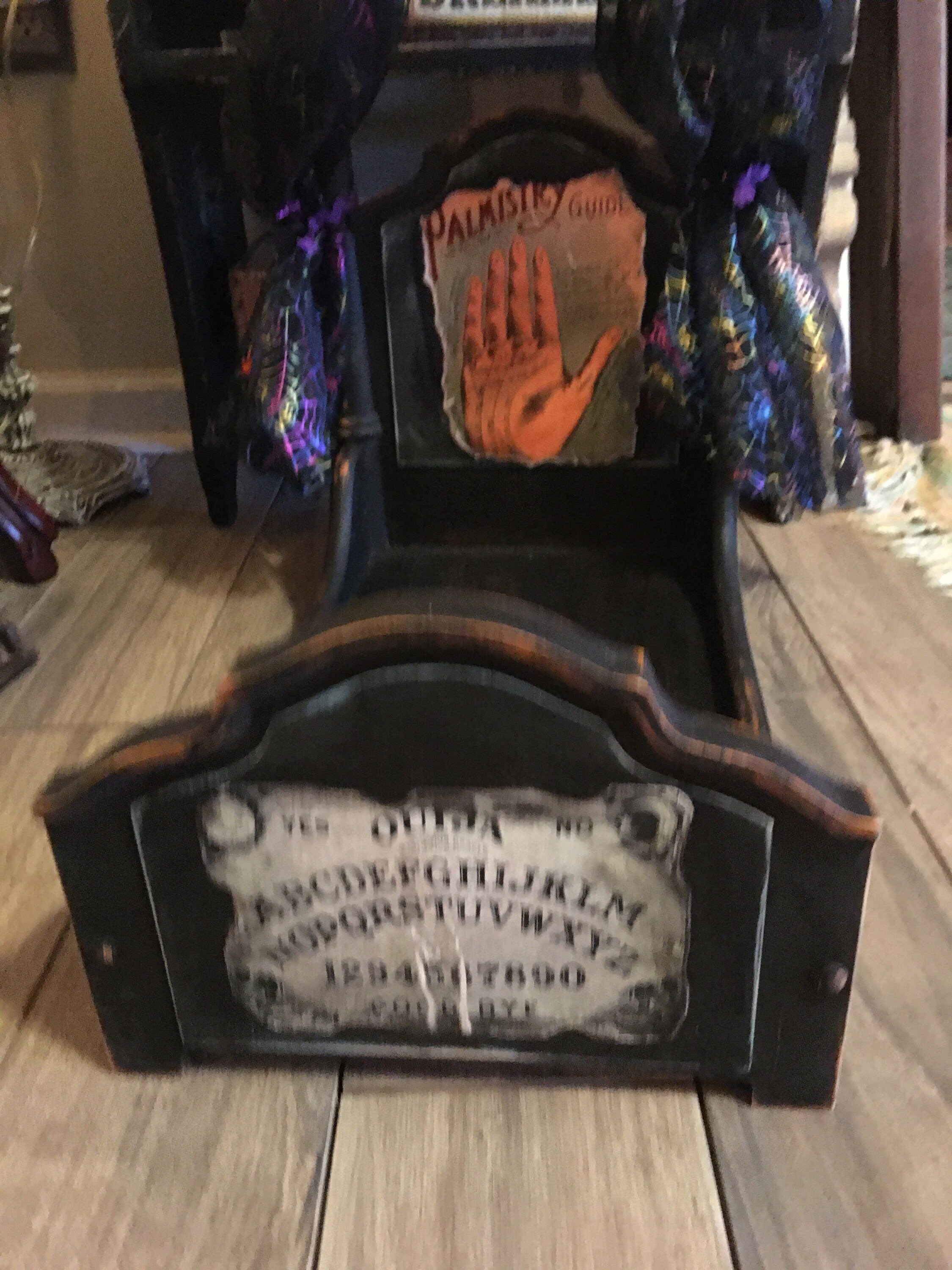 Mr. and Mrs. Skeleton bones distressed bed with Ouija board | Etsy