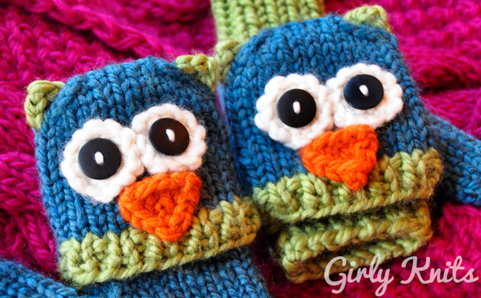 Smitten Mittens Fingerless Animal Gloves KNITTING PATTERN Teal - Etsy