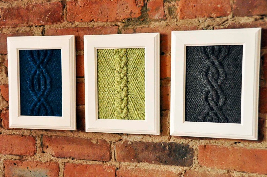 Cable Panels Knitted Wall Art KNITTING PATTERN INSTRUCTIONS Framed ...