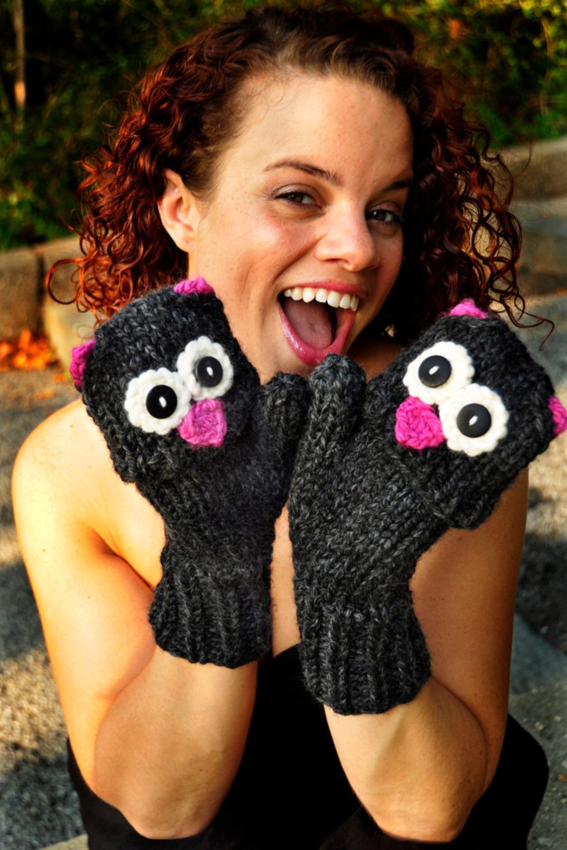 Smitten Mittens Fingerless Animal Gloves KNITTING PATTERN Teal - Etsy