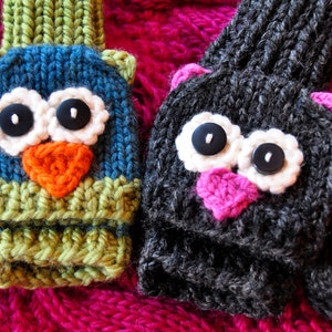 Smitten Mittens Fingerless Animal Gloves KNITTING PATTERN Teal and ...