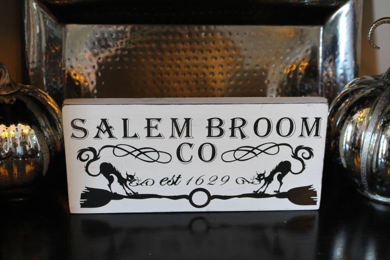 Salem Broom Co Halloween Decor Sign - Etsy