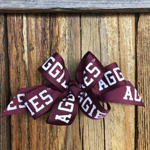 Texas A&M Aggie Hair Bow Long Tail - Etsy