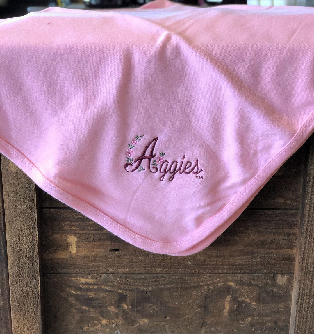 Texas A&M Aggie Flower Receiving Blanket Pink - Etsy