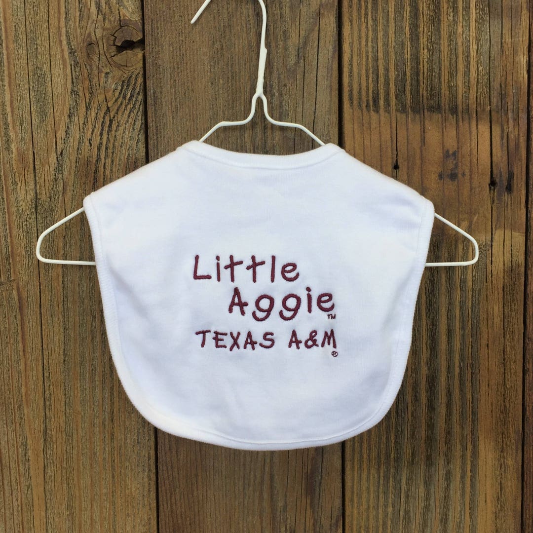 Texas A&M Aggie Baby Bib: Embroidered Cotton Snap Bib - Etsy