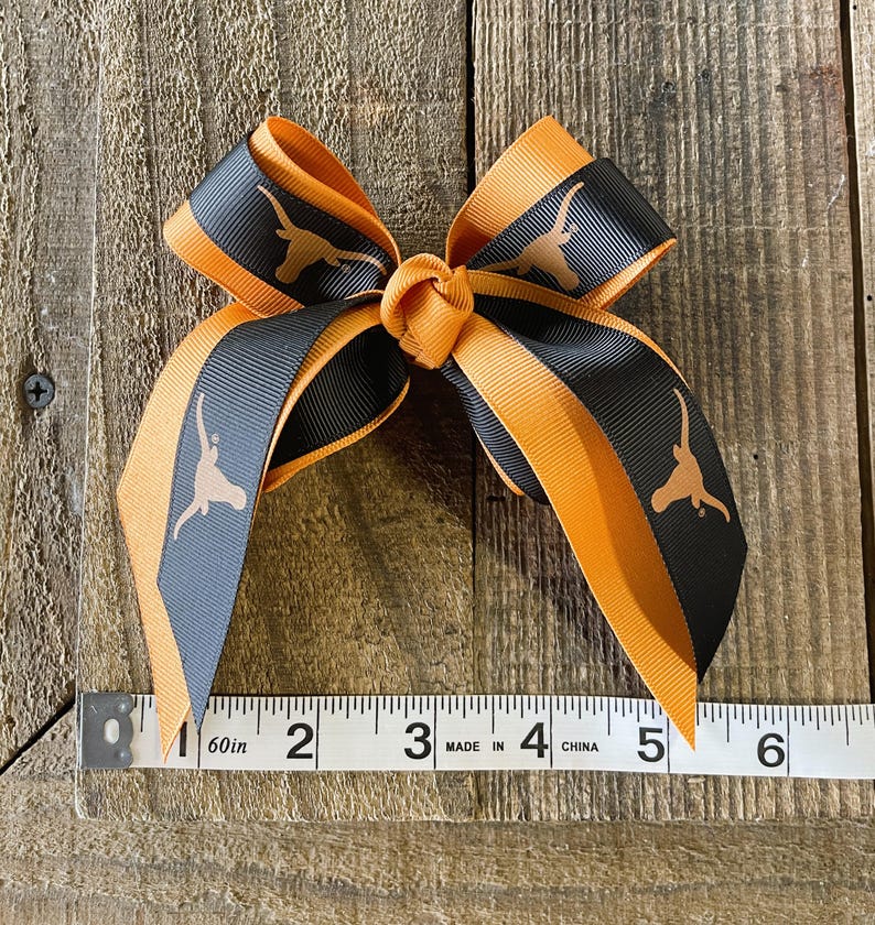 University of Texas Longhorns Double Hair Bow Large Alligator Clip UT ...