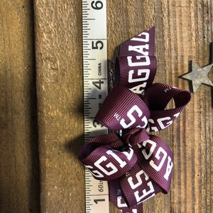 Texas A&M Aggie Hair Bow Long Tail - Etsy