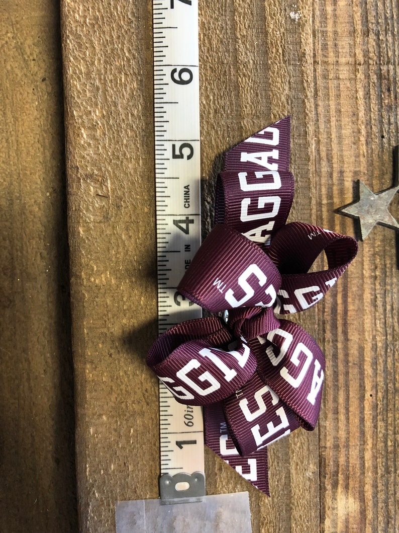 Texas A&M Aggie Hair Bow Long Tail - Etsy