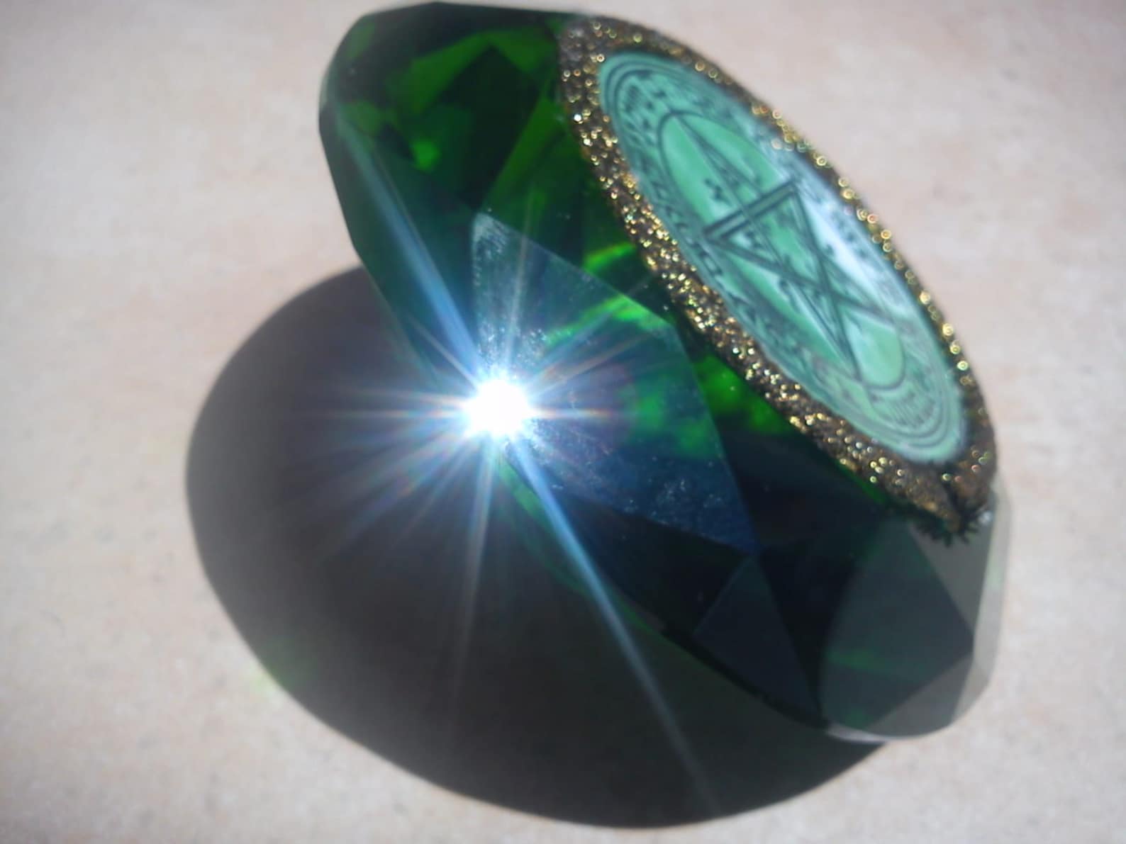 Second Pentacle of Venus on Green Crystal Diamond. Valentine | Etsy