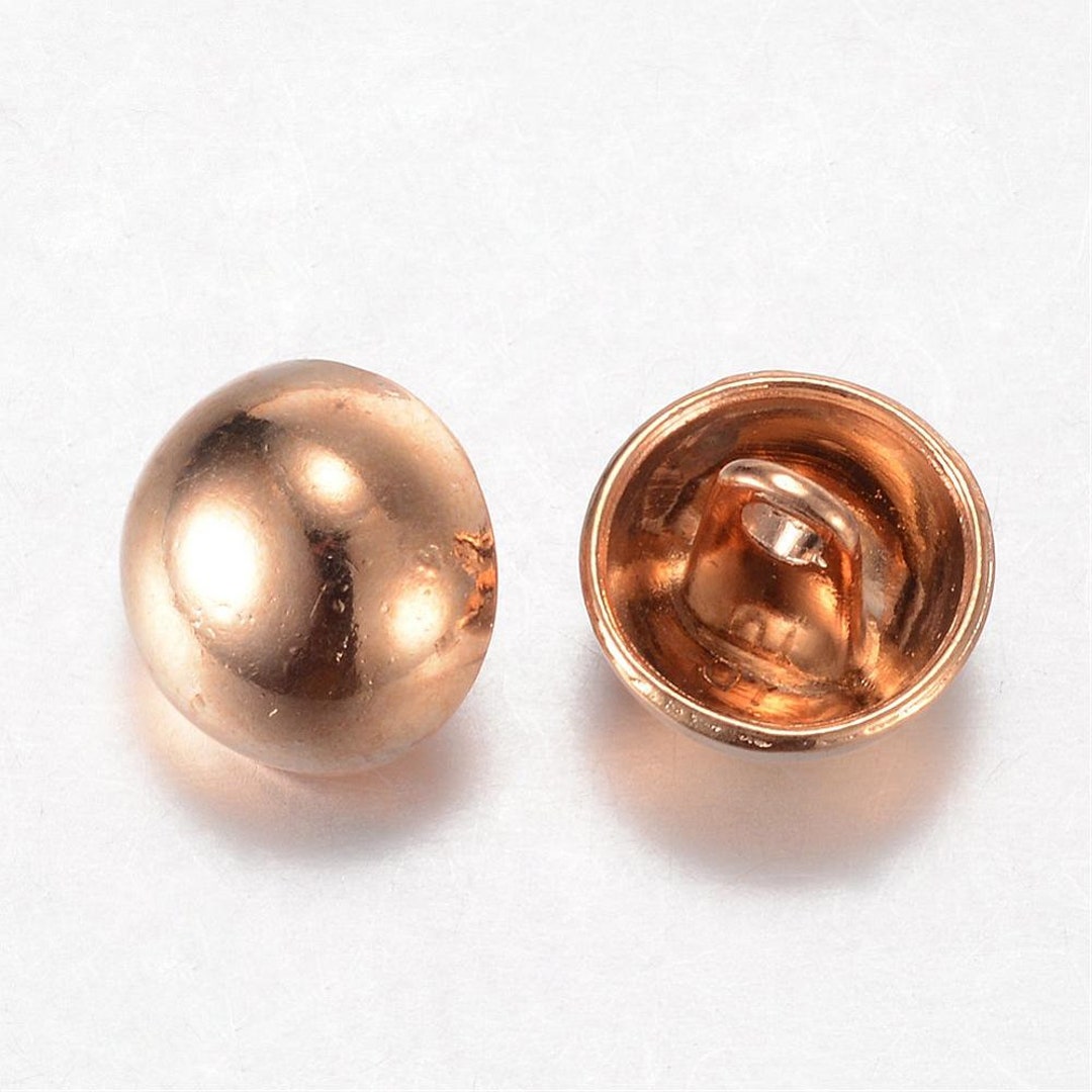 5 Gold Finish Dome Shaped Metal Buttons Shank 15mm X 10mm approx 1/2 ...