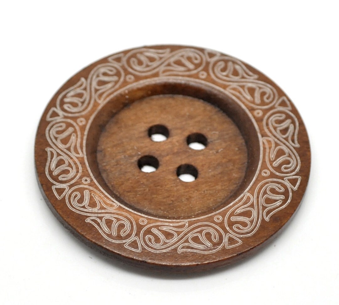 1 Extra Large Wooden Button - 2 3/8 Inch - 6cm - Wood Buttons ...
