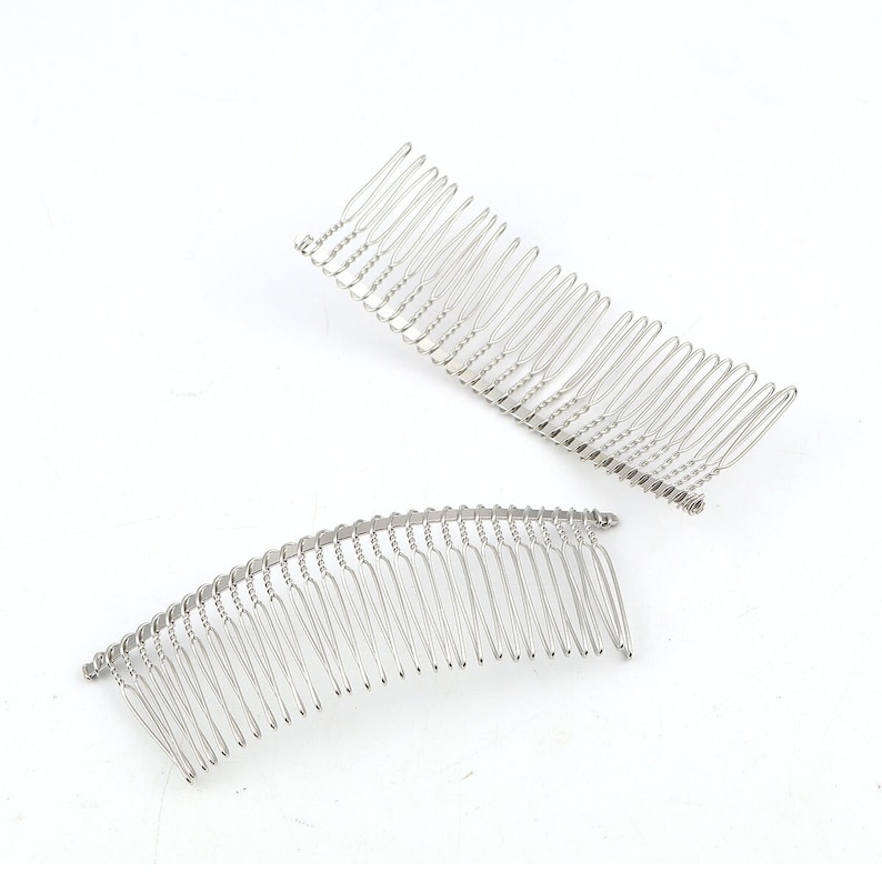 5 Wide Silver Hair Combs - Lead and Nickel Safe - Wedding Bridal Comb ...
