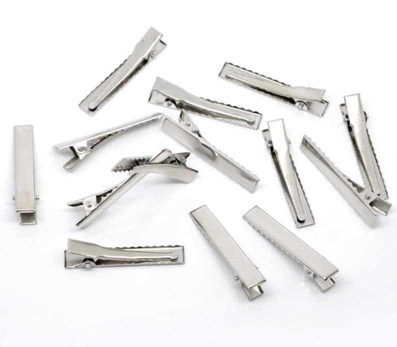 10 Alligator Hair Clips With Teeth Single Prong Silver - Etsy
