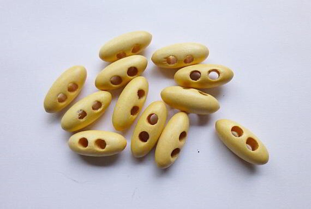 6 Toggle Wooden Buttons for Baby Clothes or Coat - Light Natural Finish ...