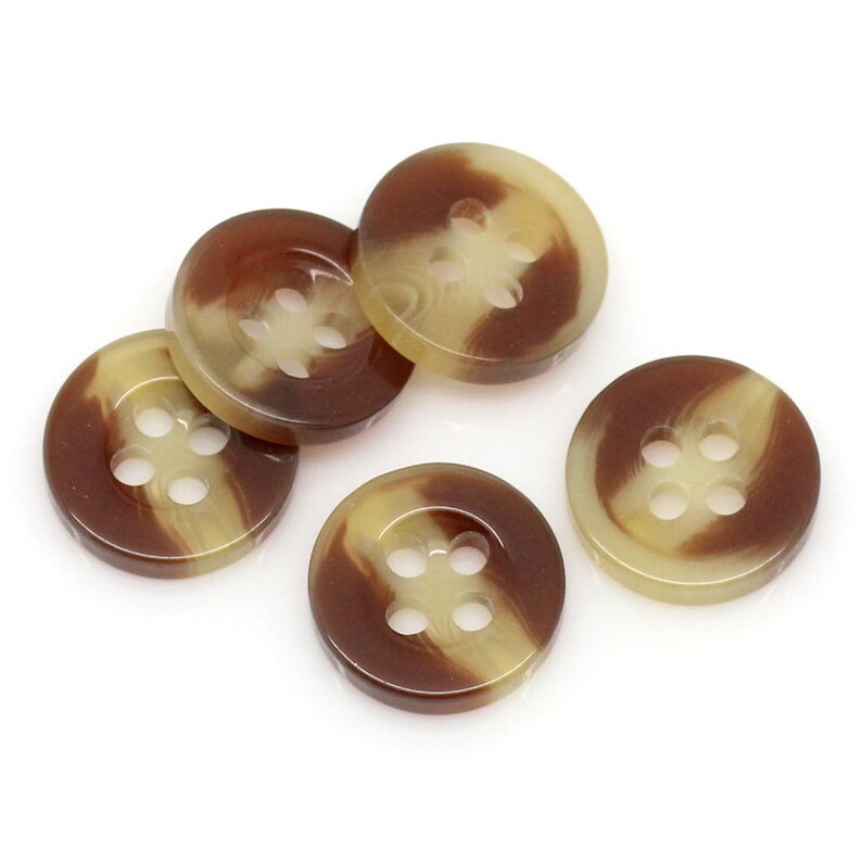 50 Acrylic Resin Buttons 11mm Brown Cream 4 Hole Resin - Etsy