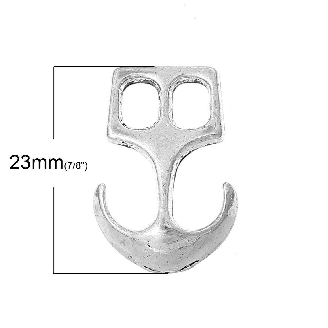 Anchor Clasp Connector - Silver - 23mm X 16mm (7/8" X 5/8") - Silver ...