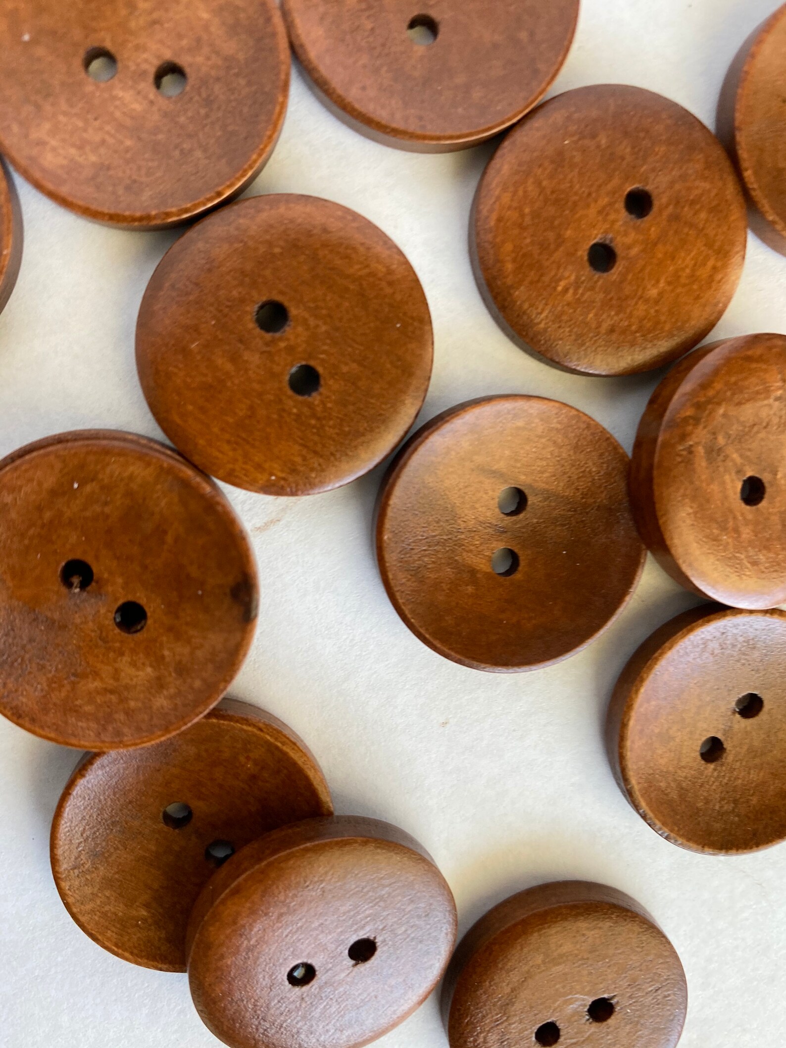Chestnut Brown Wooden Buttons 25mm 1 inch 2 Holes | Etsy