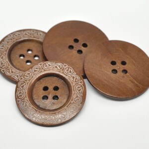 1 Extra Large Wooden Button - 2 3/8 Inch - 6cm - Wood Buttons ...