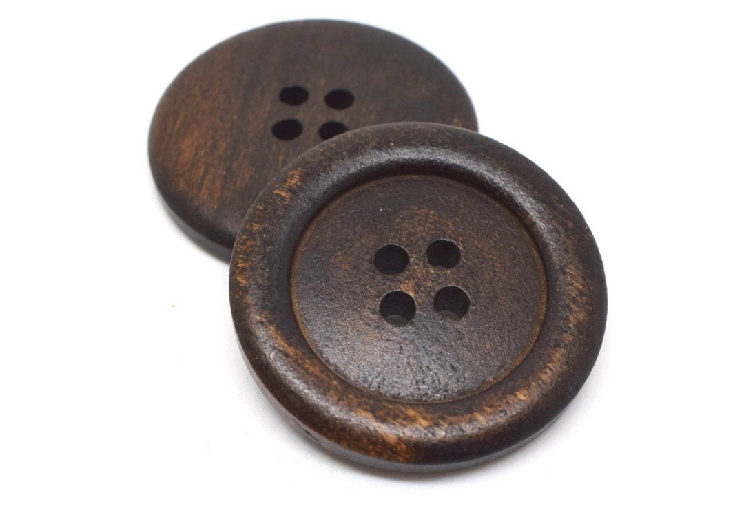 Extra Large Wooden Buttons / Olivewood / Made in Italy / Dark Brown ...