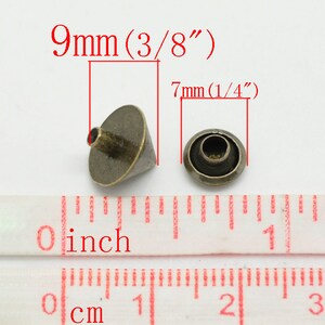10 Antique Bronze Rivet Stud Spikes - Jean Tack - Jean Buttons - 10mm X ...
