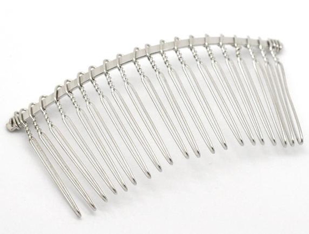 5 Silver Hair Combs - Nickel Free - Lead Free - Wedding Bridal Comb ...