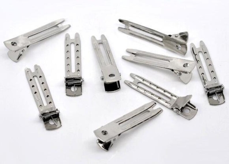 30 Alligator Hair Clips 2 Double Prong Silver Hair - Etsy