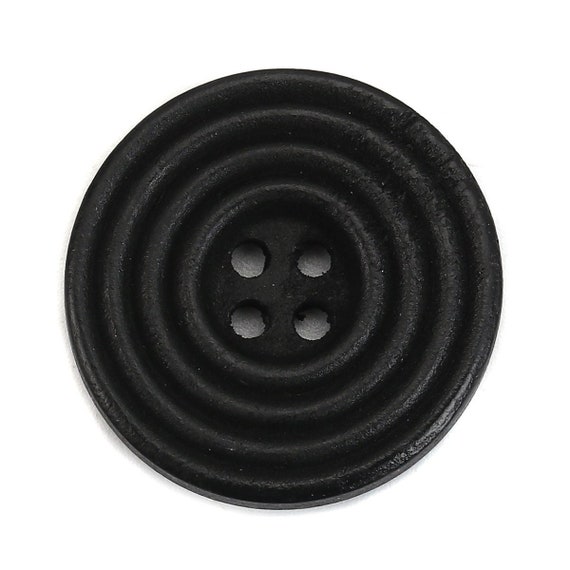 Black Wooden Buttons 25mm 1 Inch 4 Hole Wood Button b0125445 Etsy UK