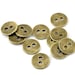 10 Antique Bronze Metal Button 2 Holes 11mm 3/8 Sewing Metal Buttons ...