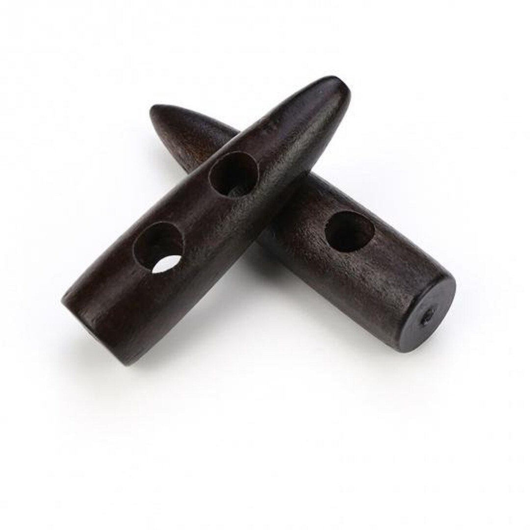 Wood Toggle Dark Brown Finish - Wooden Buttons - 55mm - Wood Toggle ...