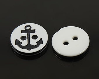 Lot of 12 Dark Navy Blue Plastic Anchor Nautical Buttons - Etsy