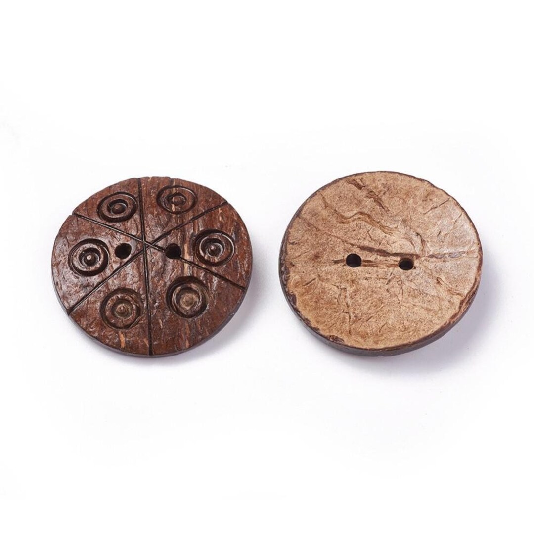 Large Wooden Buttons - 1.5 Inch - 38mm - Coconut Wood Buttons - Coconut ...