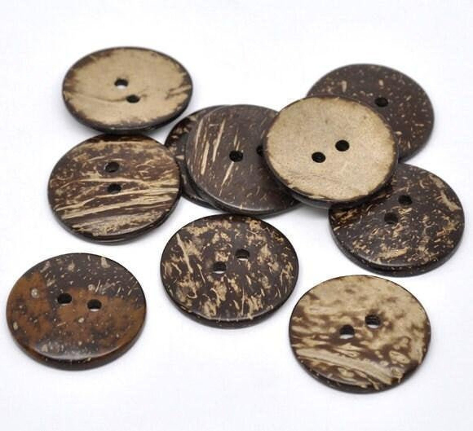 Large Wooden Buttons - 1.5 Inch - 38mm - Wood Buttons - Coconut Wood ...