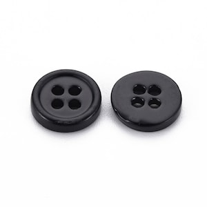 Black Shell Buttons - 11mm - 4 Hole - Natural Shell Buttons (064A-01 ...