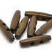 10 Large Toggle Wooden Buttons - Dark Brown Finish - 5cm X 1.3cm (2 ...