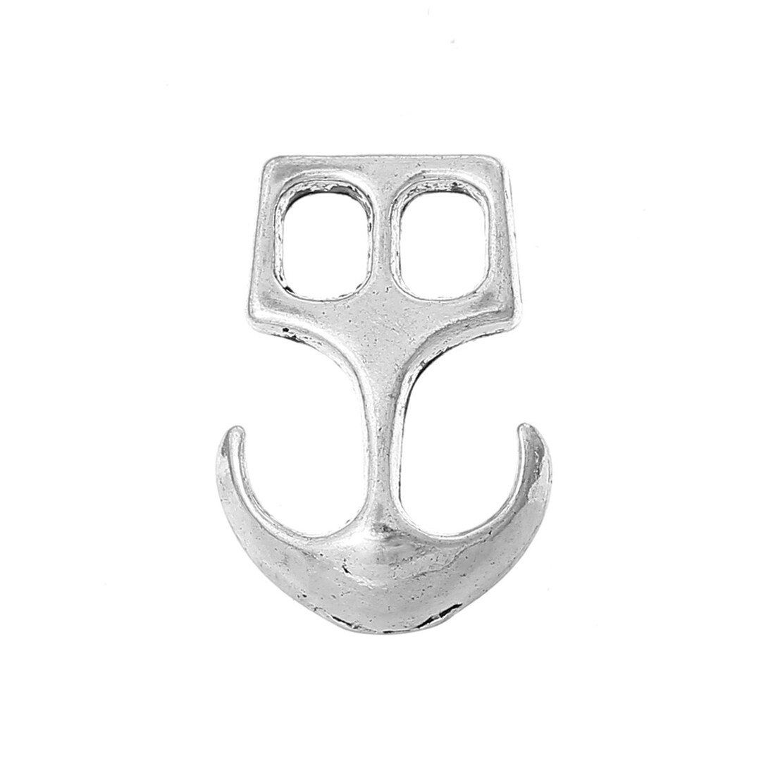 Anchor Clasp Connector - Silver - 23mm X 16mm (7/8" X 5/8") - Silver ...