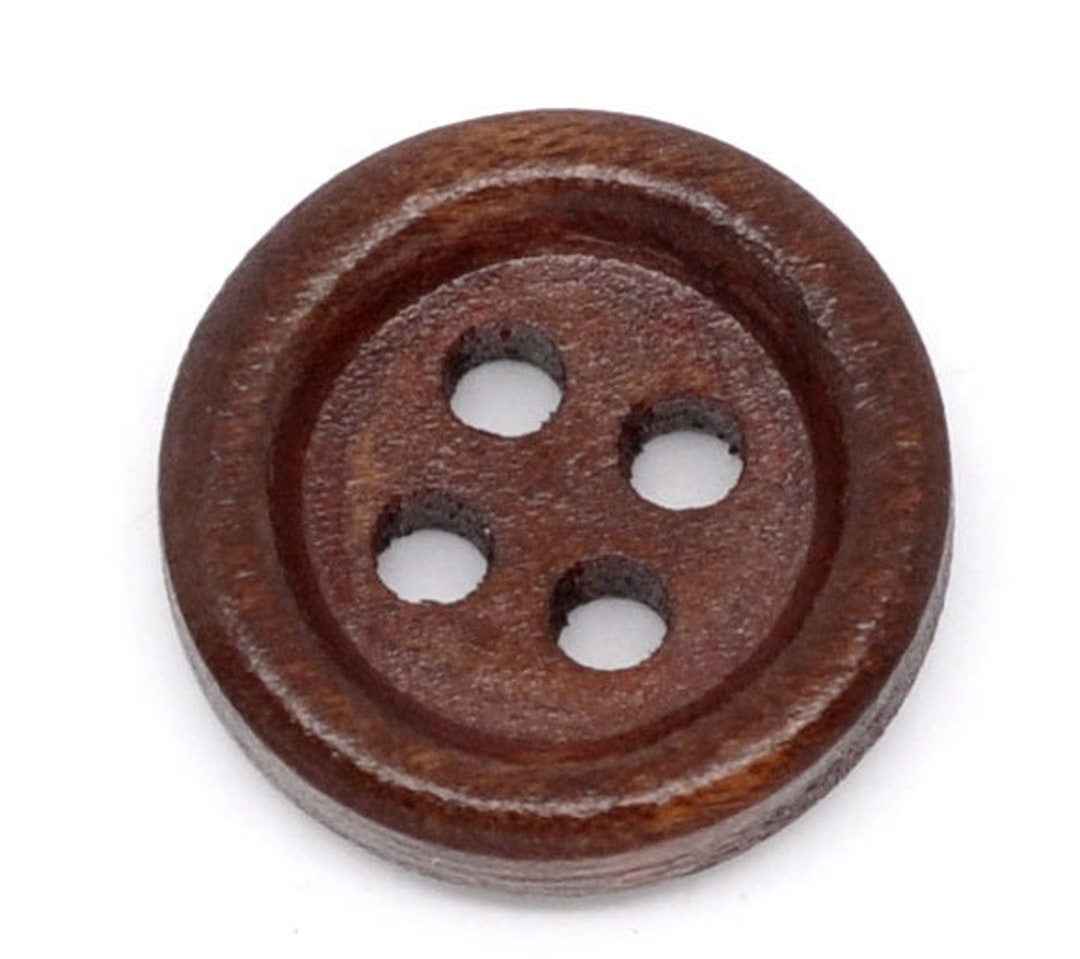 150 Dark Brown Wooden Buttons - 15mm - 4 Hole - Wood Button (B10383) - Etsy