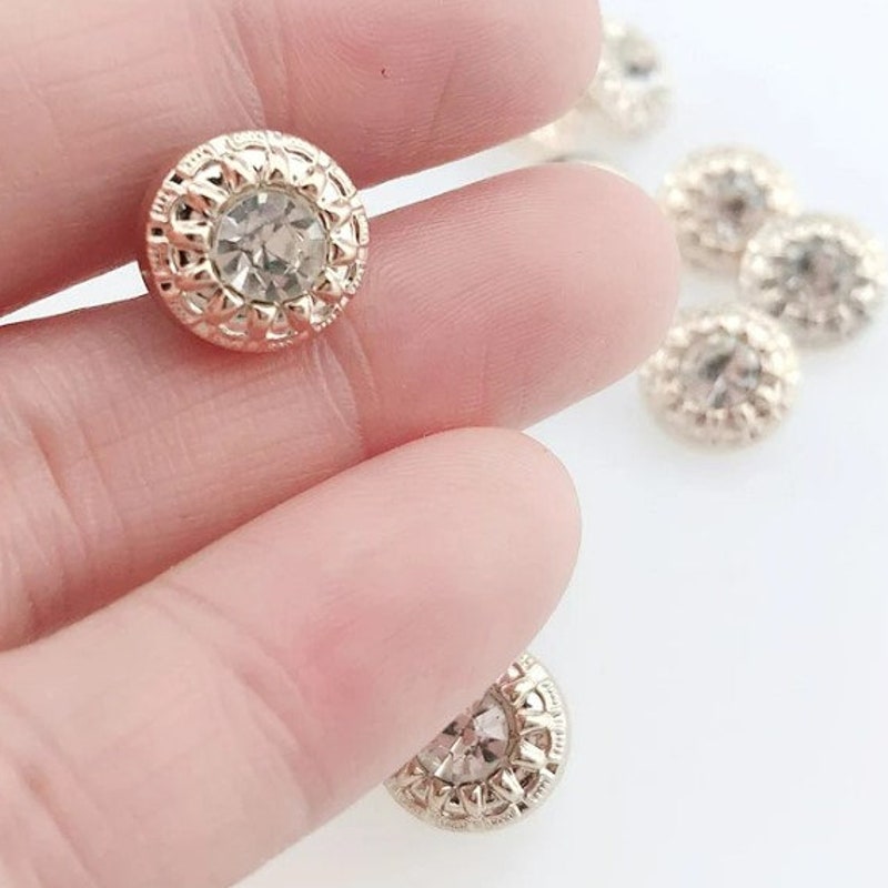 Rhinestone Button - Etsy