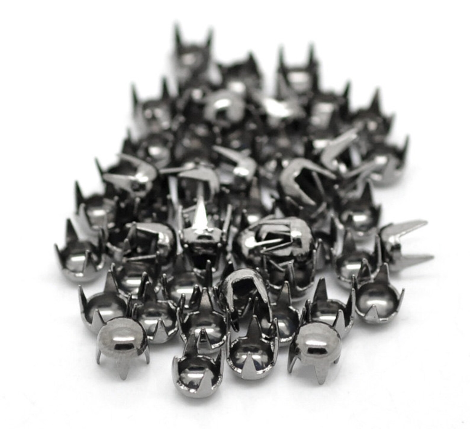 100 Gunmetal Rivet Stud Spikes 4mm 4 Legs Metal Rivets Studs Spike ...